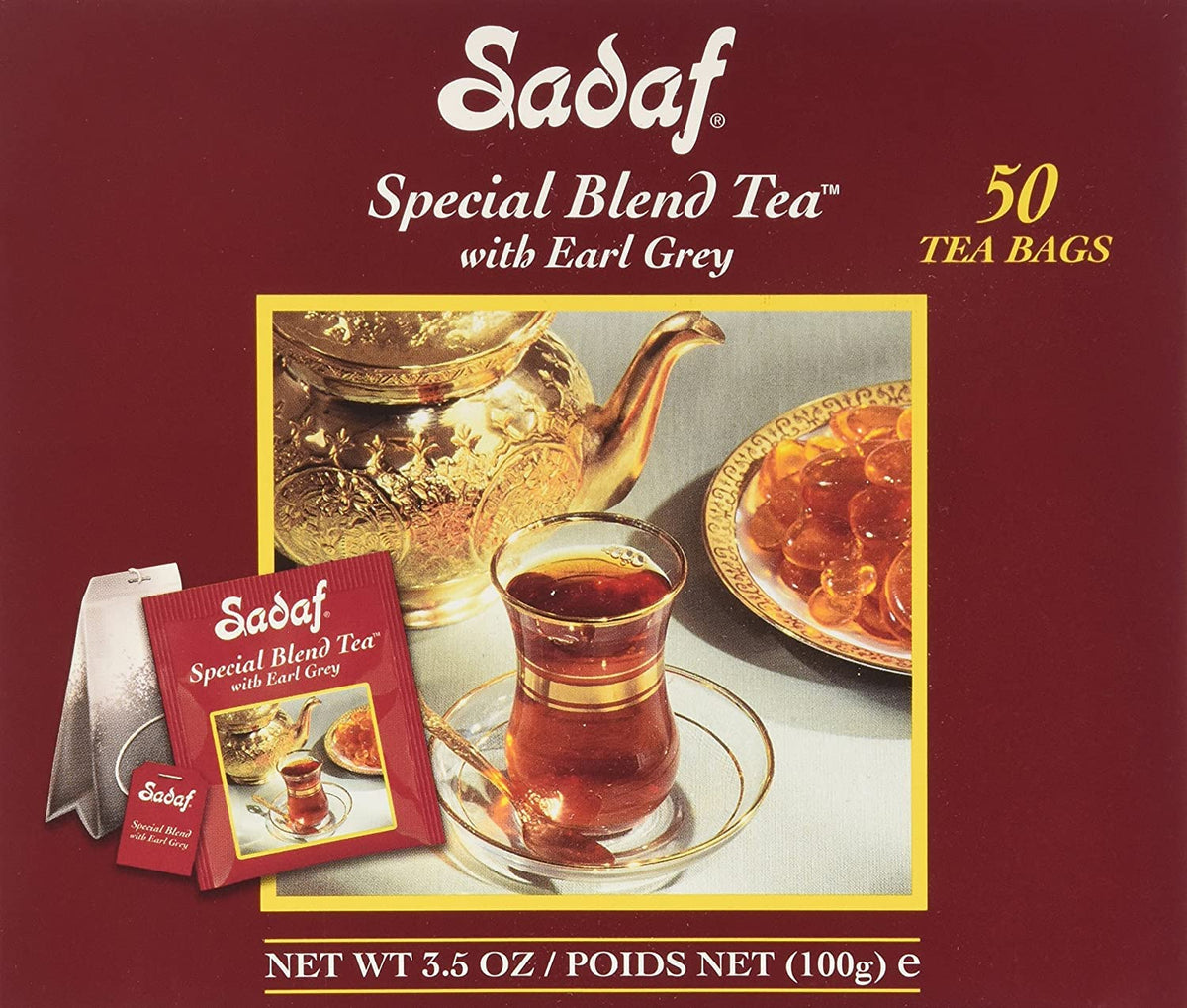 Sadaf Earl Grey Tea Bags | Special Blend Earl Grey Ceylon Black Tea 50 ...
