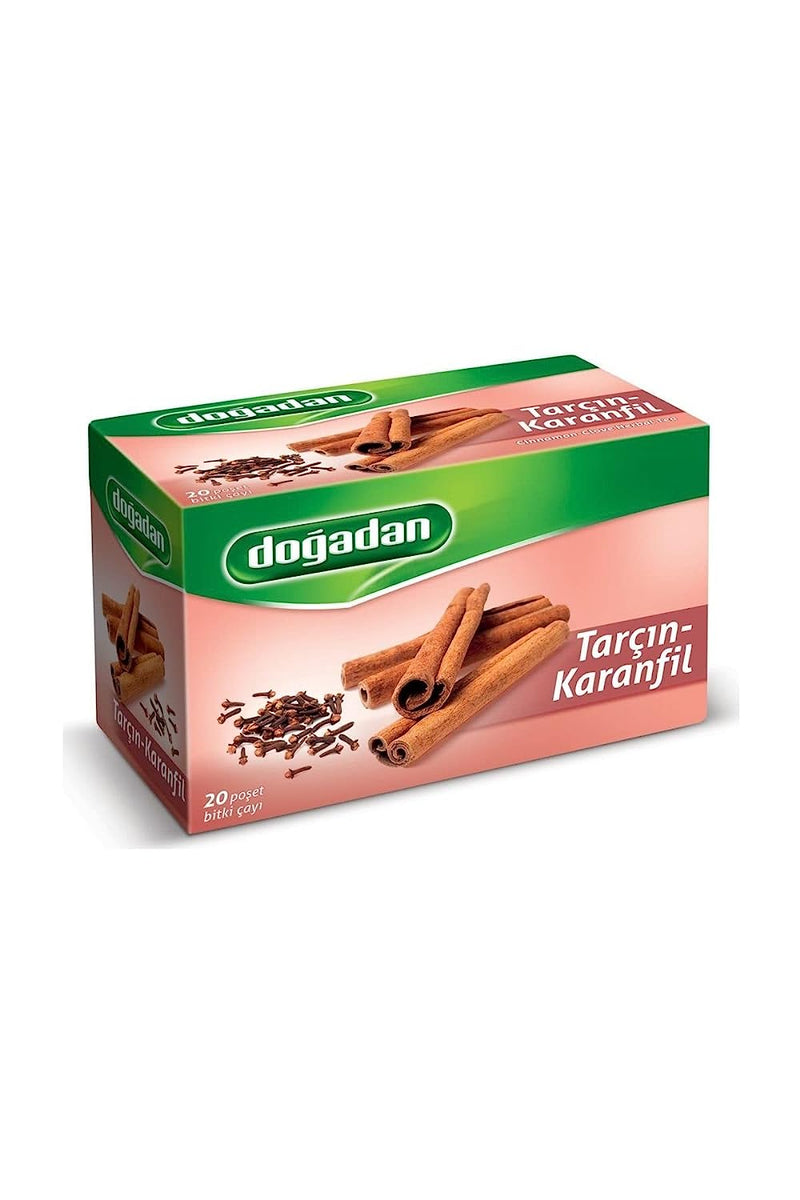 Turkish Dogadan Cinnamon and Clove Herbal Tea, 20 Teabags – Sahar Brand
