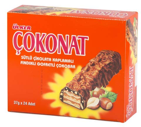Turkish Ulker Cokonat - Box of 24 - Wafers with Hazelnut and Chocolate ...